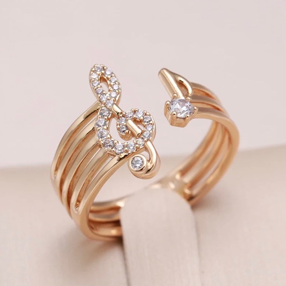 Unbranded | Jewelry | Music Ring Treble Cleft Note 585 Rose Gold Ring ...